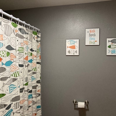 Fish Bathroom Wall Art Prints, Bathroom Rules Decor for Children's ...