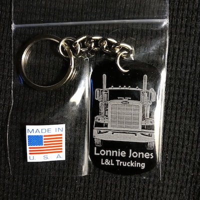 Peterbilt Personalized Truck Driver Laser Engraved Keychain With ...