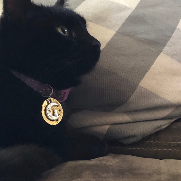 Handstamped, Personalized Cat Name Tag, Cat ID Tag, Comes With the ...