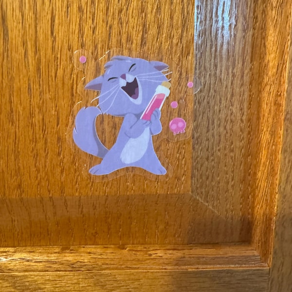 Yzma Cat With Potion Transparent Sticker/ Laptop iPhone Water Bottle ...
