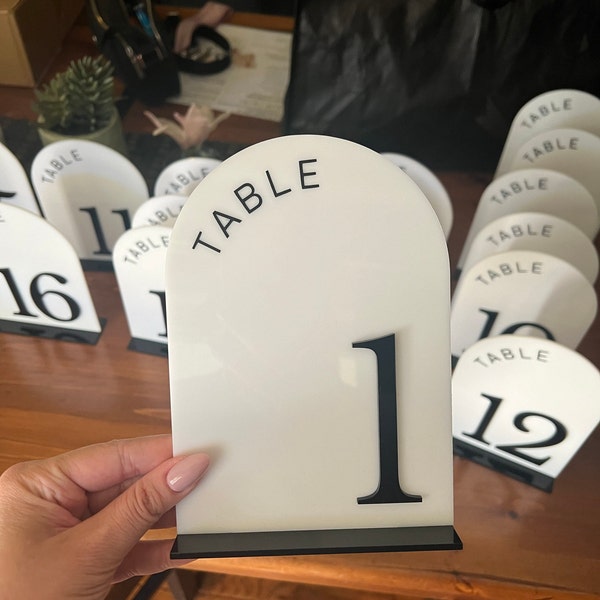 Acrylic Table Numbers | Arched Wedding Table Number | Acrylic Wedding ...
