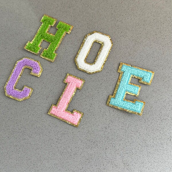 3.2 Inch Orange Chenille Letters, Iron on Chenille Letters, Iron on ...