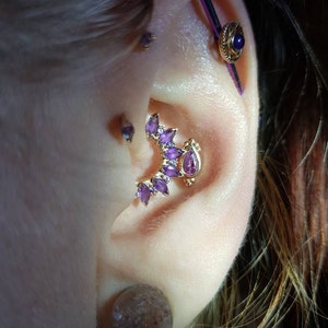 Cartilage Earring 14k Solid Gold Barbell Ear Piercing | Etsy