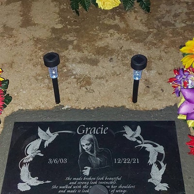 12x24x0.45 Human Headstone, Tombstone on the Grave Marker Granite ...