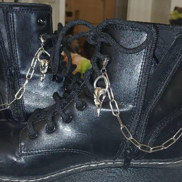 Raven Goth Boot Chain | Punk Crow Gothic Silver Charm Shoe Accessories ...