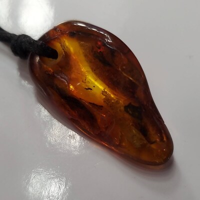 Amber Amulet Gift for Wellness / Natural Jewelry / Polished Tumbled Gem ...