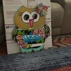 Owl Door Hanger Owl Wreath Spring Door Decor Owl Sign Personalized Door ...