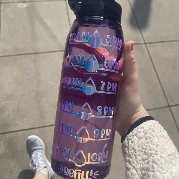 Custom Water Timeline Vinyl Decal Sticker | Daily Water Tracker Sticker ...