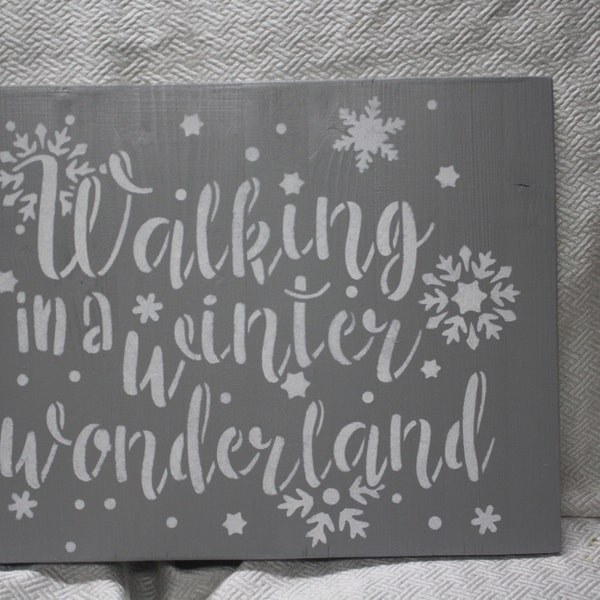 Walking in a Winter Wonderland Stencil - Reusable DIY Craft Christmas ...