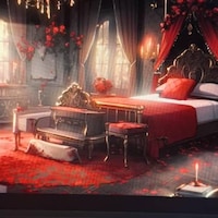 Animated Vtuber Background for Twitch, Angelic Blue and Gold Bedroom ...