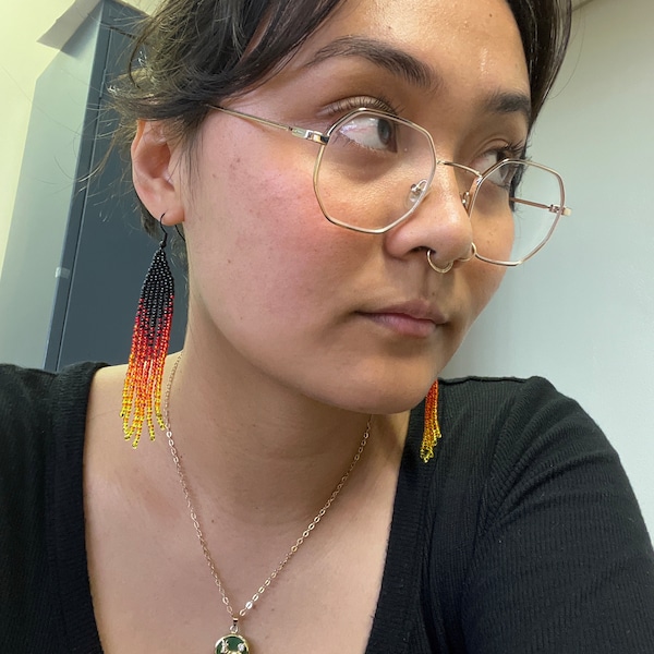 Alaska Native Beaded Earrings (gold River) - Etsy