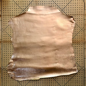 Rose Gold Leather Fabric //real Metallic Hide //genuine Pink Lambskin ...