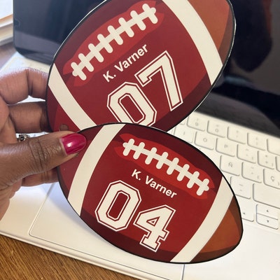 5 Football Tags With Editable Names and Numbers DIY Template - Etsy