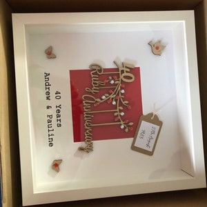 Ruby Wedding Anniversary Frame Wedding Gift Personalised - Etsy
