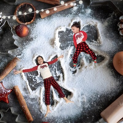 Christmas Baking Flour Angels Digital Backdrop Photography, Snow Angel ...