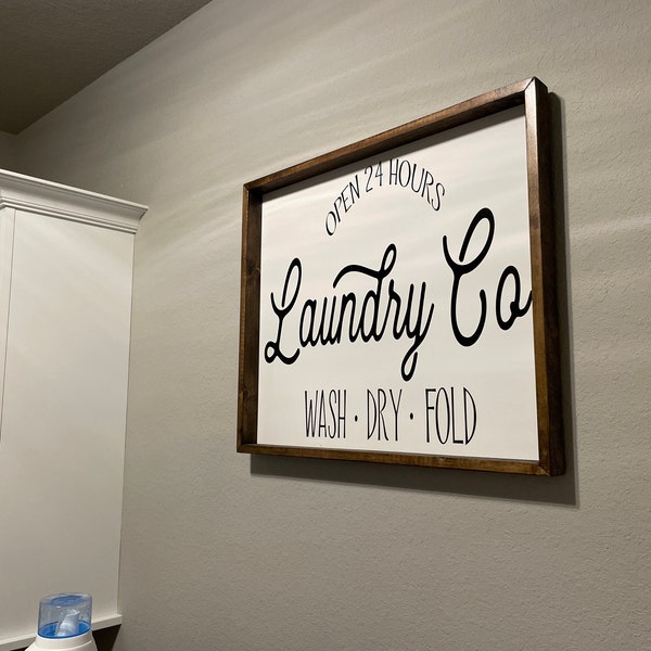 Laundry Co. Farmhouse Wooden Sign, Laundry Room Decor,laundry Room Sign ...