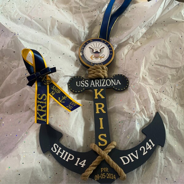 Personalized Navy Anchor Door Decoration: Graduation, Bootcamp, PIR ...