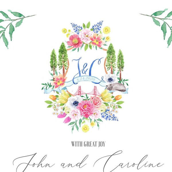 Bespoke Rich Floral Wedding Crest Baroque Inspired Crest Heraldry Rich ...