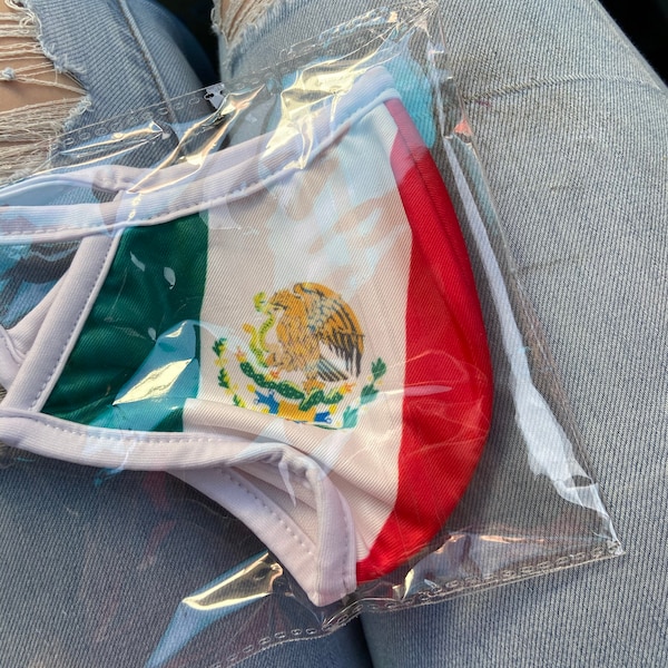 3 Pieces Mexican Flag 2-layers Reusable Masks - ON SALE See Details on ...