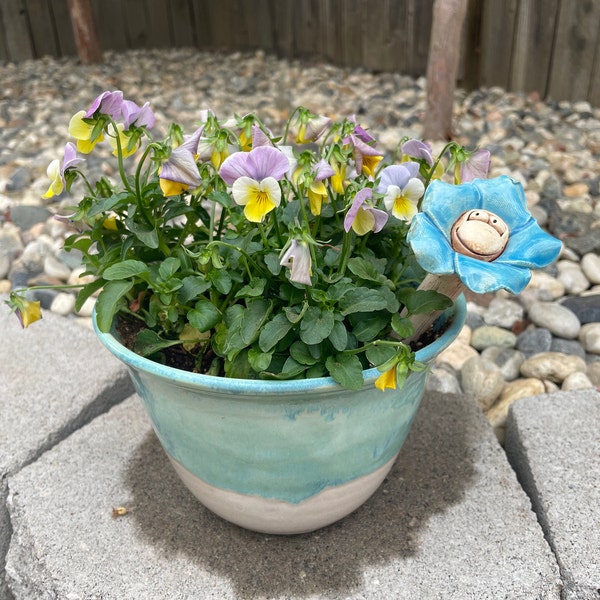 Planter Creep Medium Flower Handmade Stoneware - Etsy