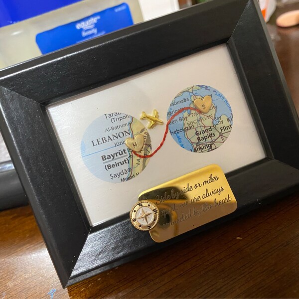 Long Distance Gift, Two Maps in One, Custom Map Gift, Maps in Frame ...