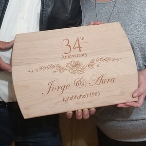 35th Anniversary Cutting Board, Anniversary Gift for Parents ...