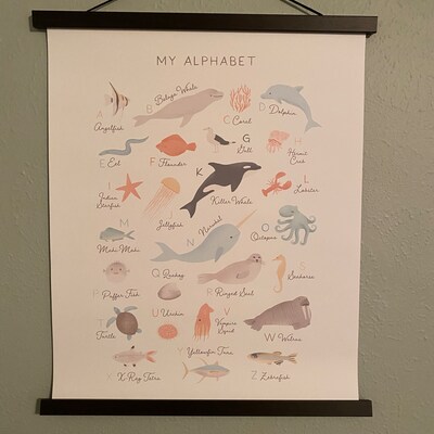 Beach Alphabet Poster, PRINTABLE Animal Alphabet Wall Art, Beach ...