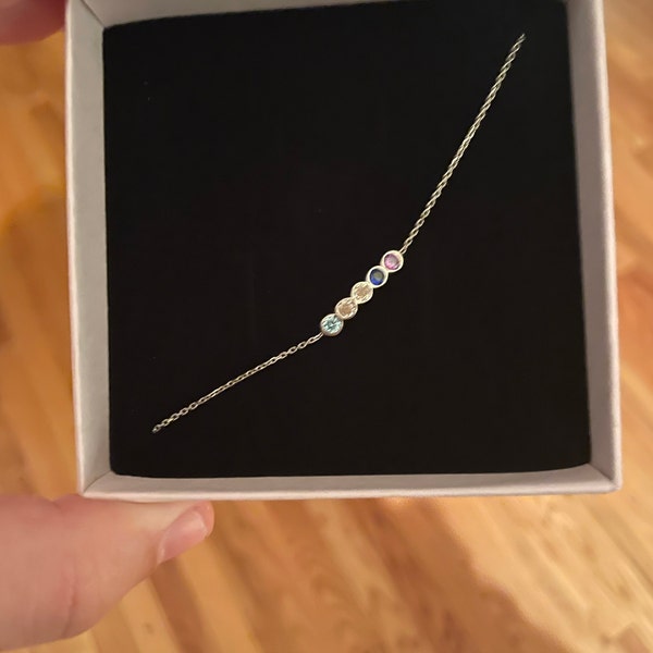 Sterling Silver Multi-birthstone Bracelet • Multi-stone Family ...