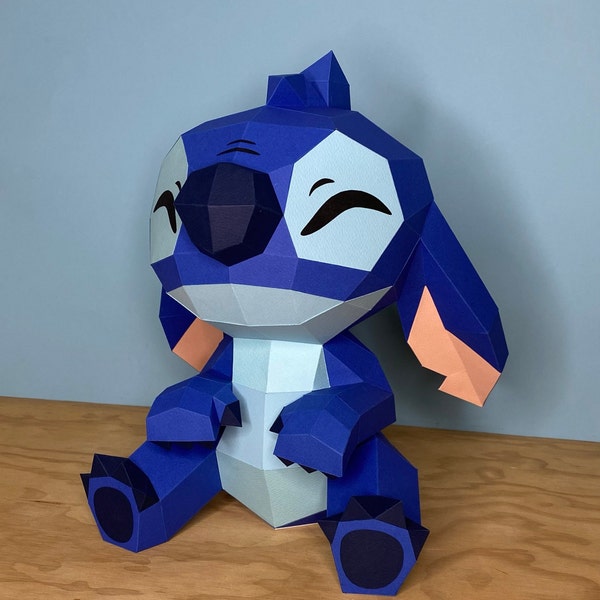Stitch Papercraft 3D – Low Poly Template Pdf, Svg, Dxf | DIY Lilo ...