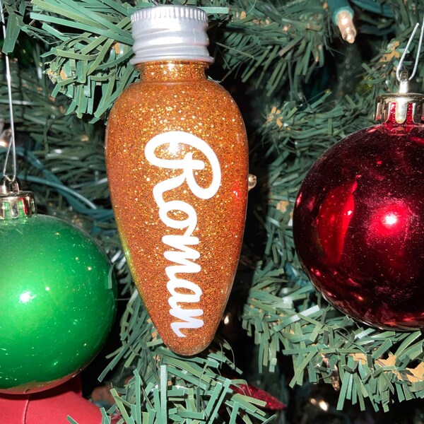 Personalized Lightbulb Christmas Ornaments | Name Ornaments | Christmas ...