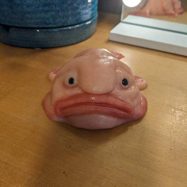 Platinum Silicone Blobfish Prop Cool Desk Item Gift Handmade Realistic ...
