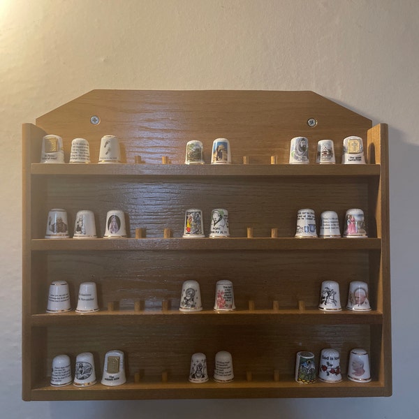 48pc Wooden Thimble Display Rack ( Mahogany Finish ) - Etsy UK