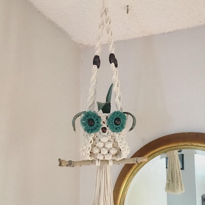 DIY MACRAME OWL Plant Hanger Pattern, Owl Plant Holder Photo Tutorial ...