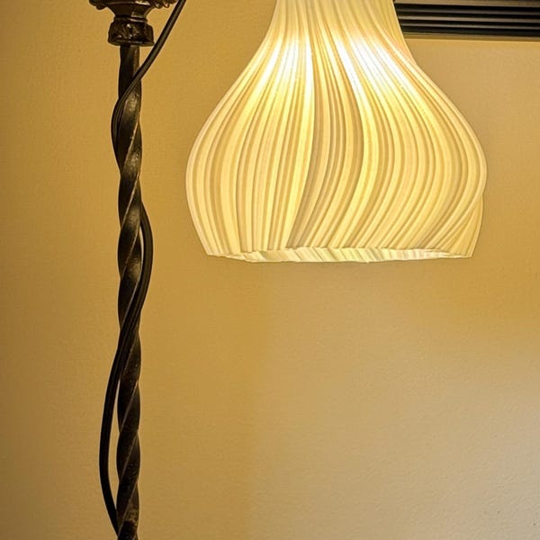 Modern Elegant Soft Ivory Pendant Light Shade| Wavy Hanging Ceiling ...