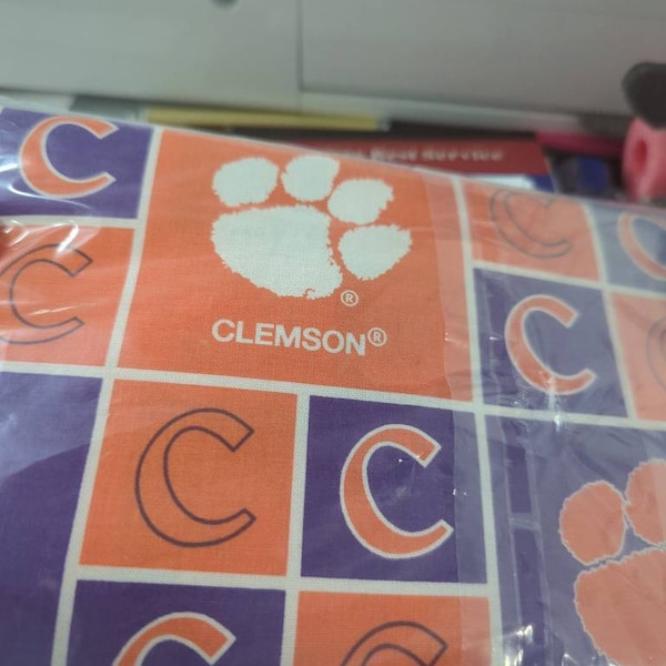NCAA Clemson University Tigers Orange & Purple College Logo 100% Cotton ...