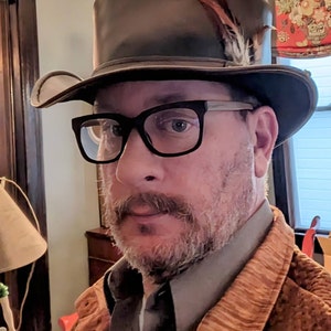 Leather Top Hat Rocker Style Conchos Band Black Color Handmade With 100 ...