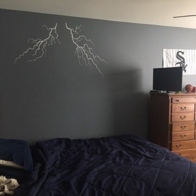 Lightning Bolt Wall Decal Sticker pair. Kid's Room Wall Decor. Movie ...