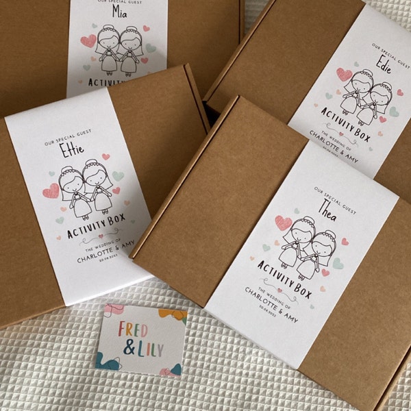Affordable Kids Wedding Activity Box, Personalised Child Activity Pack ...