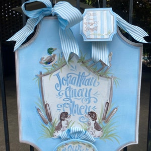 Dog Crest Baby Door Hanger Springer Mallard Dawn Doe Deer Southern ...