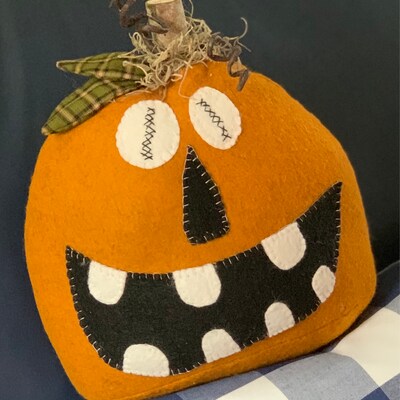 Halloween Pumpkin Jack O Lantern Halloween Wool Felt Pumpkin Spooky ...