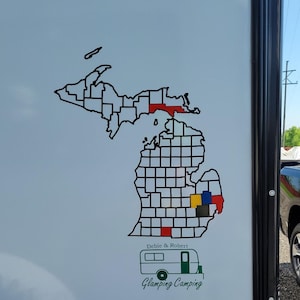 Large 18 USA Decal Map Tracker US Decal, Camper Tracking Decal, Camping ...