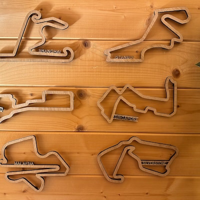Any F1 Race Track Coaster Formula One Wooden Coasters F1 Formula 1 Gift ...