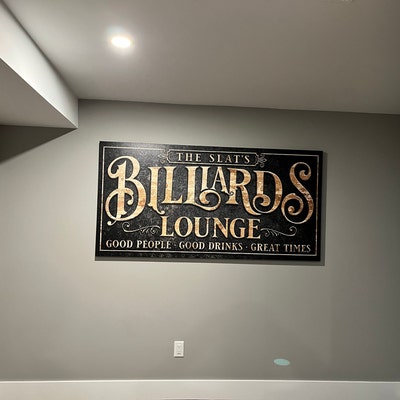 Personalized Billiards Sign Modern Farmhouse Wall Decor Last Name Pool ...