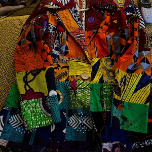 Rainbow African Print Handmade Patchwork Fitted Womans Blazer With ...