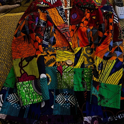 Rainbow African Print Handmade Patchwork Fitted Womans Blazer With ...