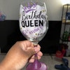 Blinged Birthday Queen Wine Glass, Personalized Birthday Glass - Etsy