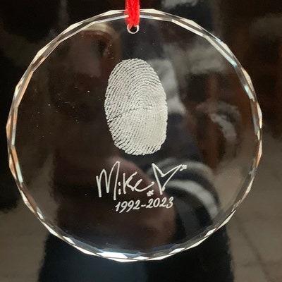 Fingerprint Hearts, Loss of Parent Gift Ornament, Death of Relative ...
