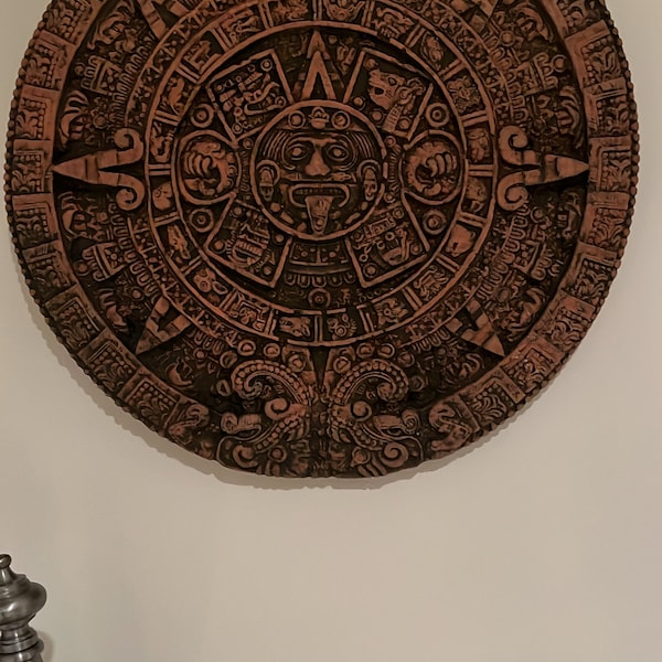Aztec Mayan Calendar Stone Wall Plaque Sun Stone Home or Garden ...