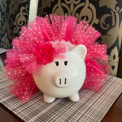 Large Personalized Gold Glitter Polka Dot Piggy Bank Girl - Etsy