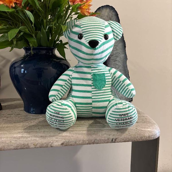 Custom Memory Teddy Bear – Made From College Shirts, Jerseys ...